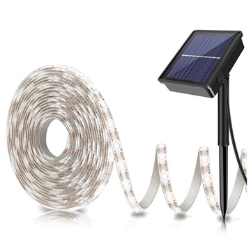 Solar LED Strip Light with 8 Working Modes - 3m - White